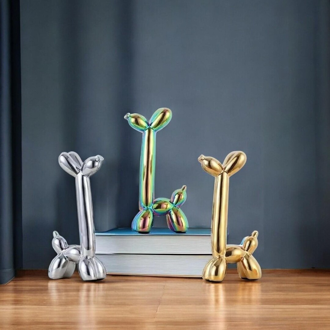 Creative Long Neck Balloon Dog Abstract Ceramic Sculpture - Modern ...