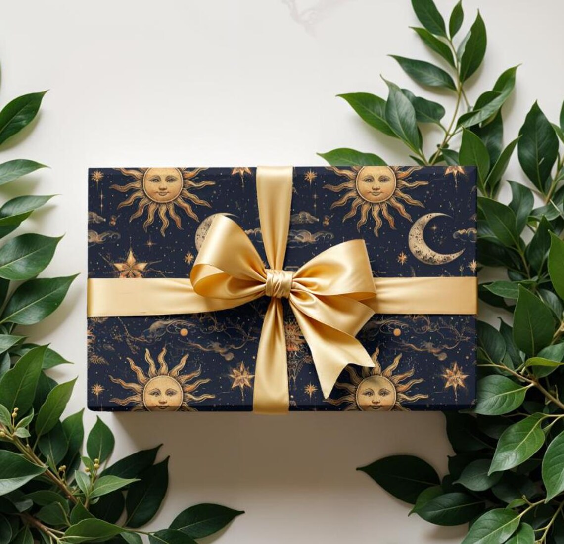 Celestial Sun Moon Stars Astronomy Space Design Gift Wrap Paper - Etsy