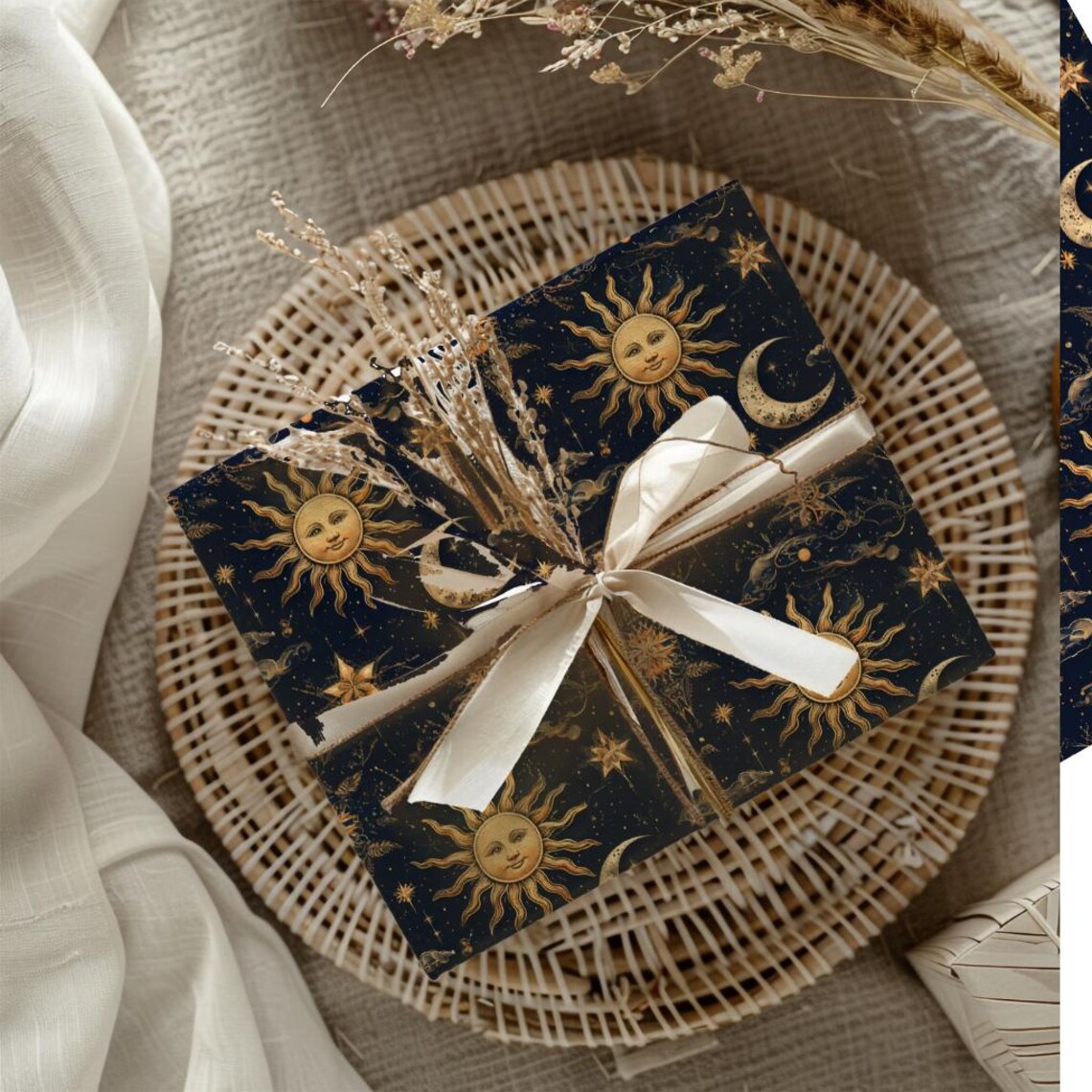 Celestial Sun Moon Stars Astronomy Space Design Gift Wrap Paper - Etsy