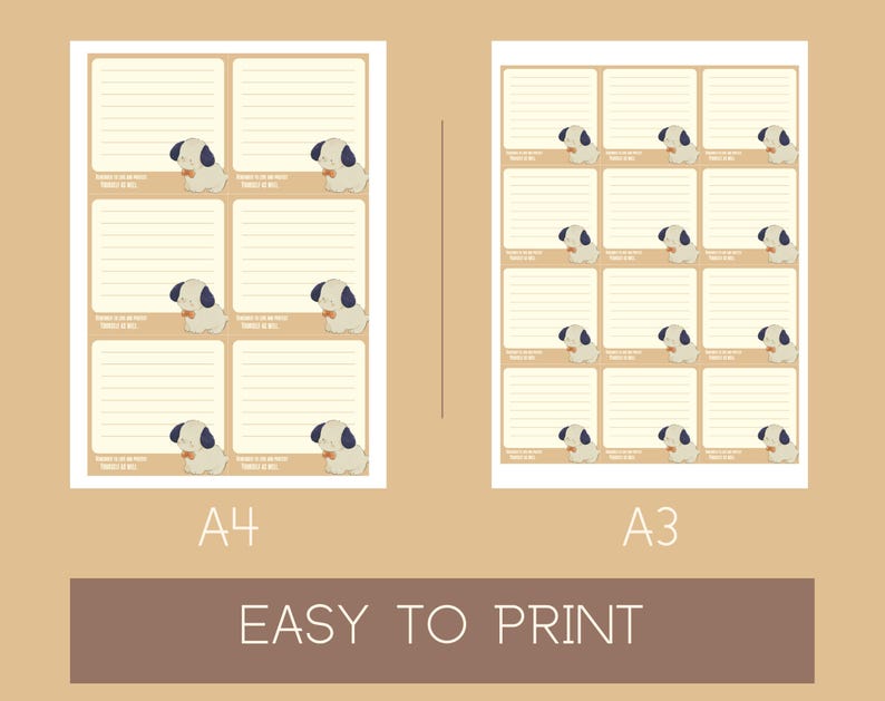 DIGITAL| Printable Cute Pets Notepad, Memopad With Spirit Animals ...