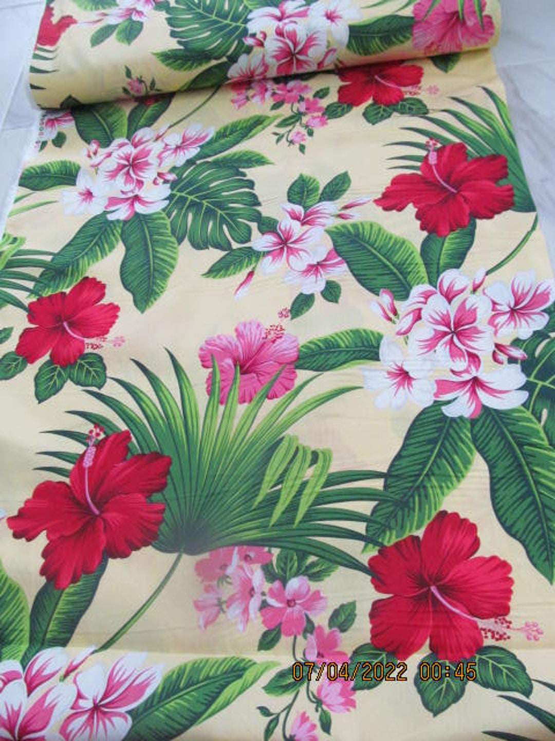 Marianne of Maui Hawaiian Quilting Fabric Buttercream With BODACIOUS ...