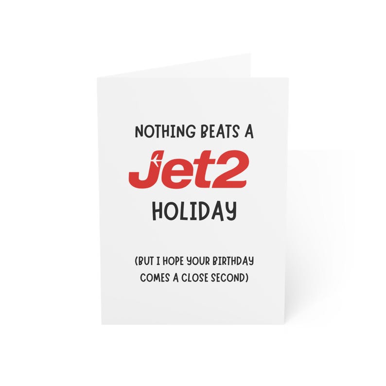 PRINTABLE Nothing Beats a Jet2 Holiday, Funny Birthday Card, Quirky ...