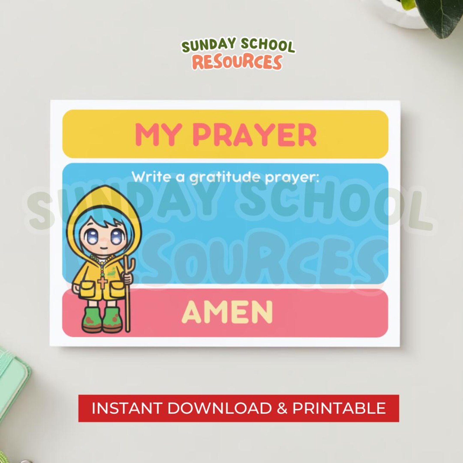 Catholic Colorful Prayer Worksheet: Luce and Friends Bundle | Catholic ...