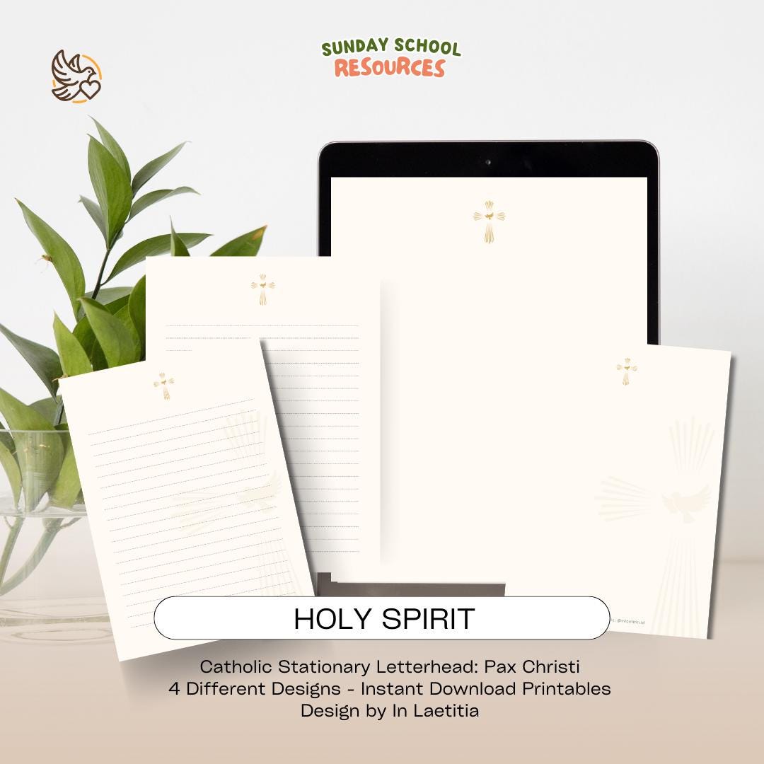 Holy Spirit Catholic Letterhead | Catholic Stationery | 2 Different ...
