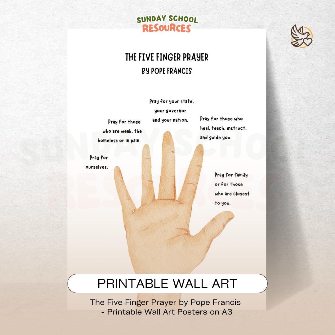 Five Finger Prayer Free Printable Template