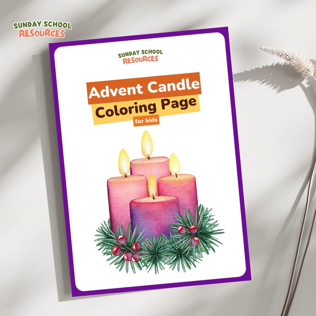 Advent Candle Coloring Page: Sunday School Activity (digital Download ...
