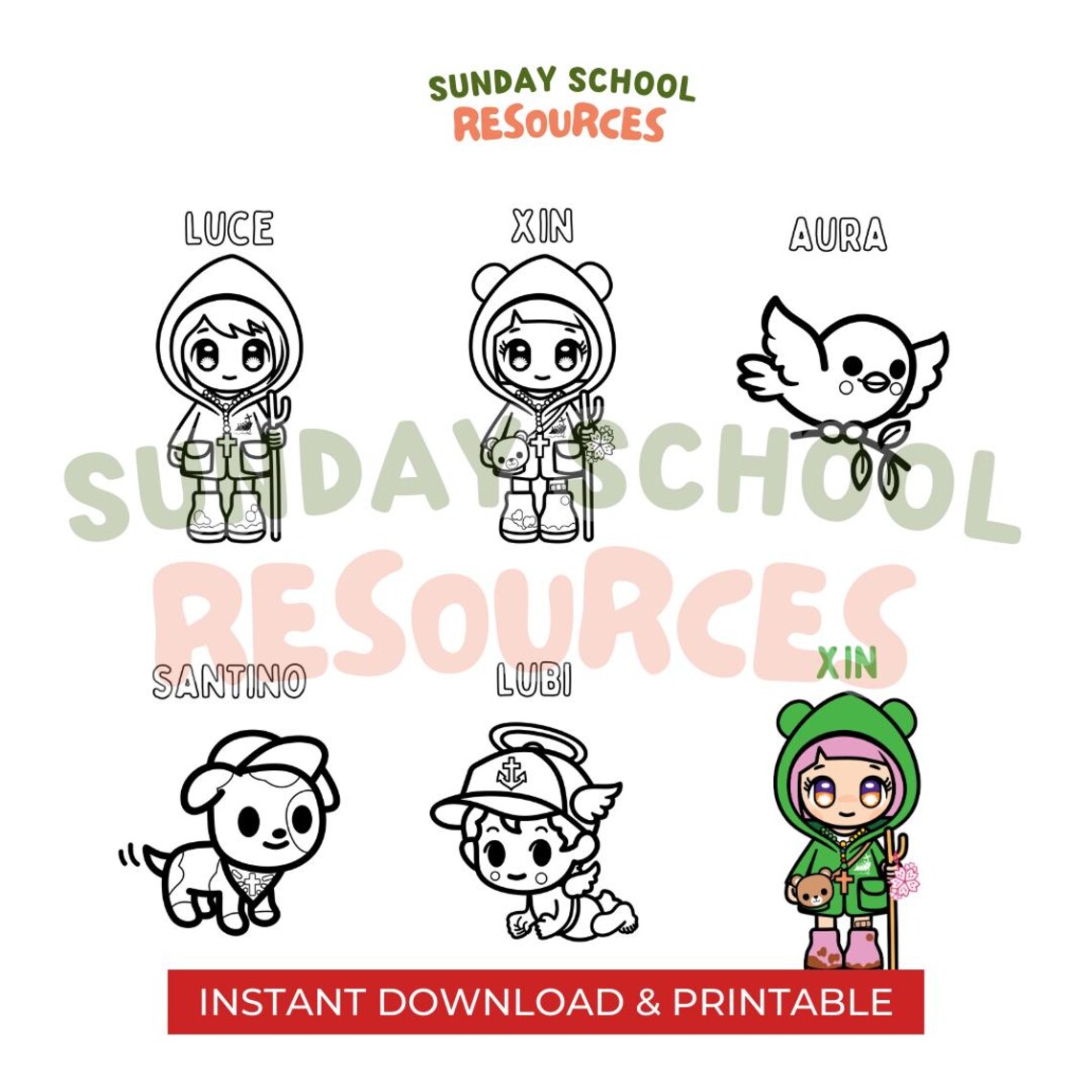 Xin Catholic Mascot Coloring Page: Jubilee 2025 Activity (digital ...