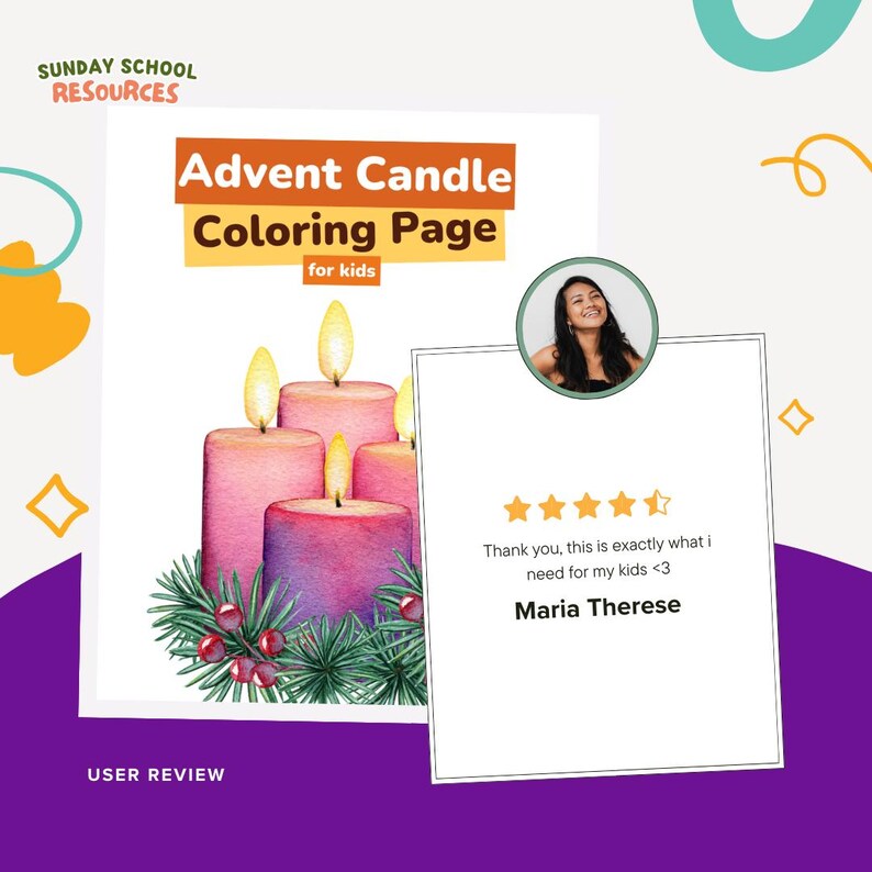 Advent Candle Coloring Page: Sunday School Activity (digital Download ...