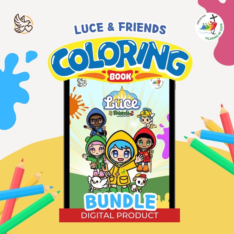 Luce & Friends Catholic Coloring Pages: Jubilee 2025 (digital Download) - Etsy