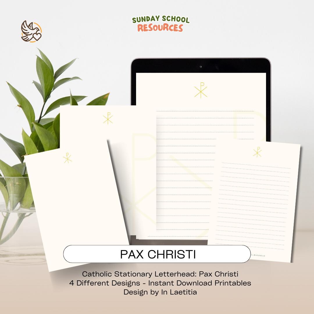 Pax Christi Catholic Letterhead | Catholic Stationery | 14 Different ...