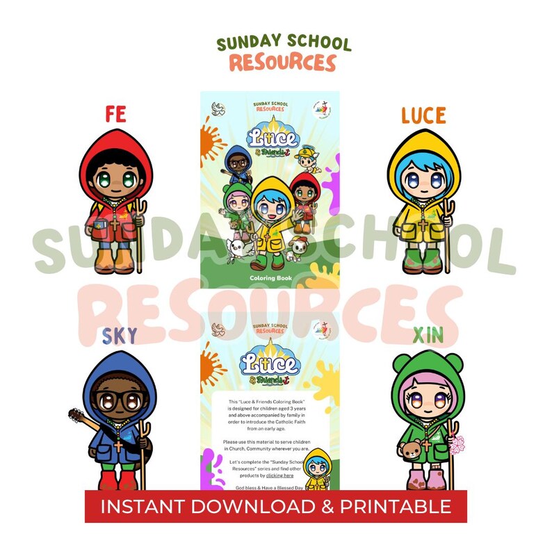 Luce & Friends Catholic Coloring Pages: Jubilee 2025 (digital Download ...
