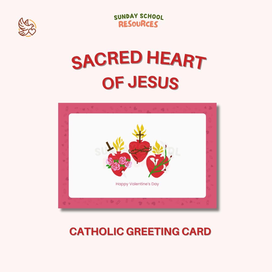 Sacred Heart of Jesus | Catholic Greeting Card | Valentine Day | Sunday ...