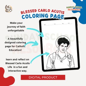 Blessed Carlo Acutis Coloring Page: Catholic Activity (digital Download ...