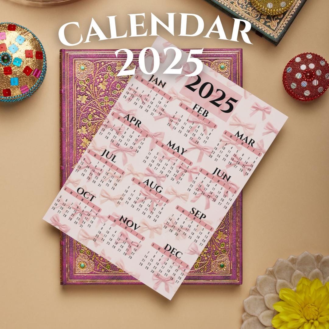 2025 Coquette Calendar 20 Rosy One-page Designs Digital PDF Download - Etsy