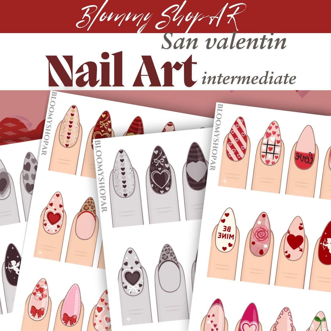 Valentine’s Day Nail Art Designs PDF, Intermediate Nail Art Ideas ...