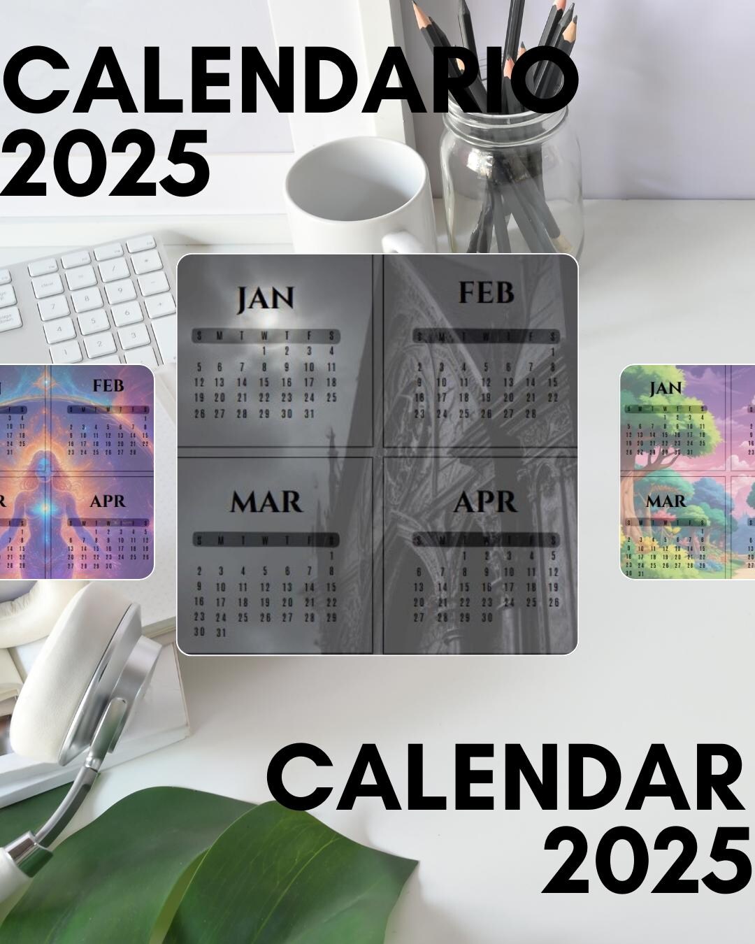 Stylish 2025 Calendar 10 Printable Designs for Journals & Boards ...