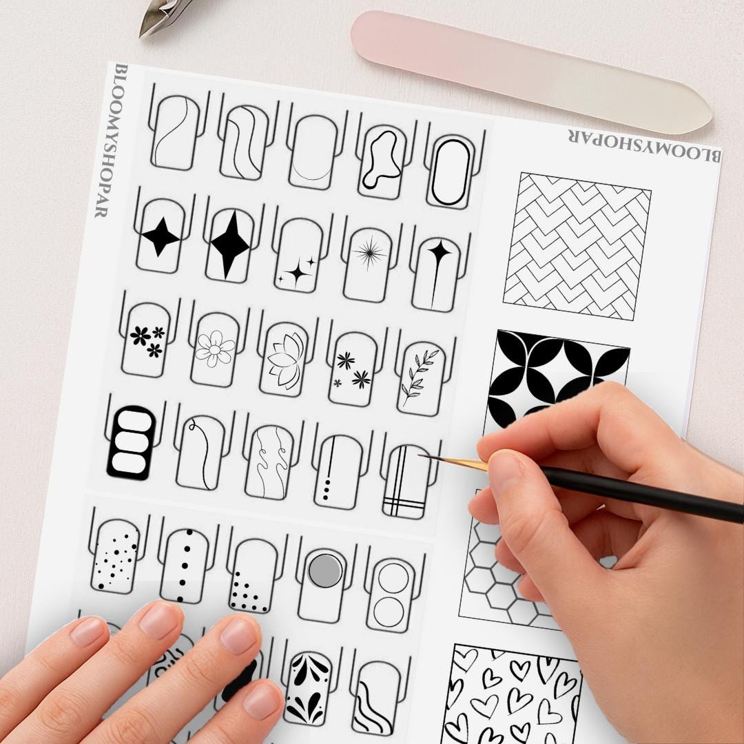 Plantilla de Práctica para Nail Art – Digital Download – PDF para ...