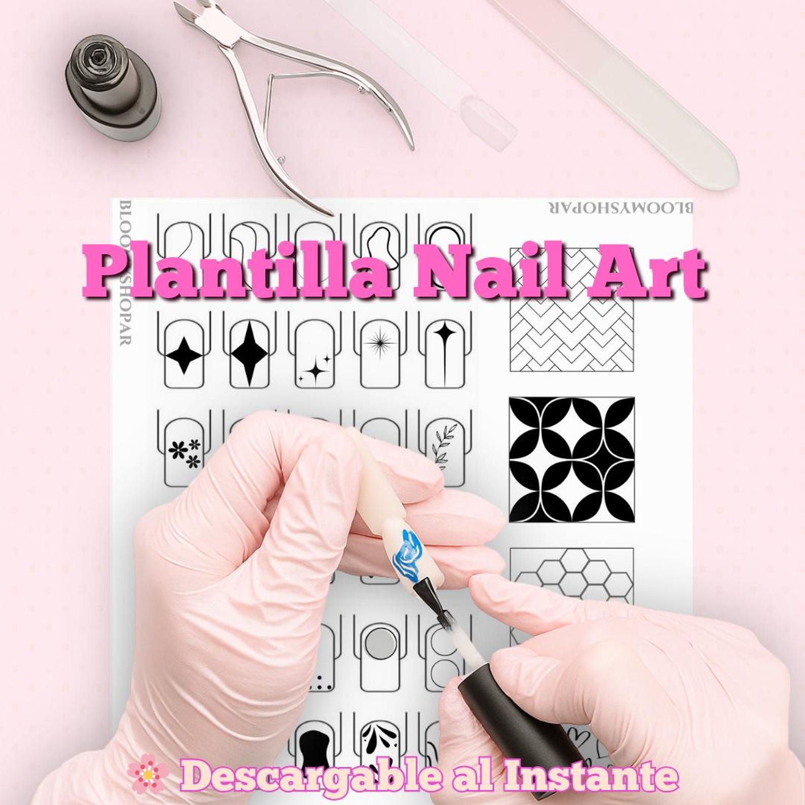 Plantilla de Práctica para Nail Art – Digital Download – PDF para ...