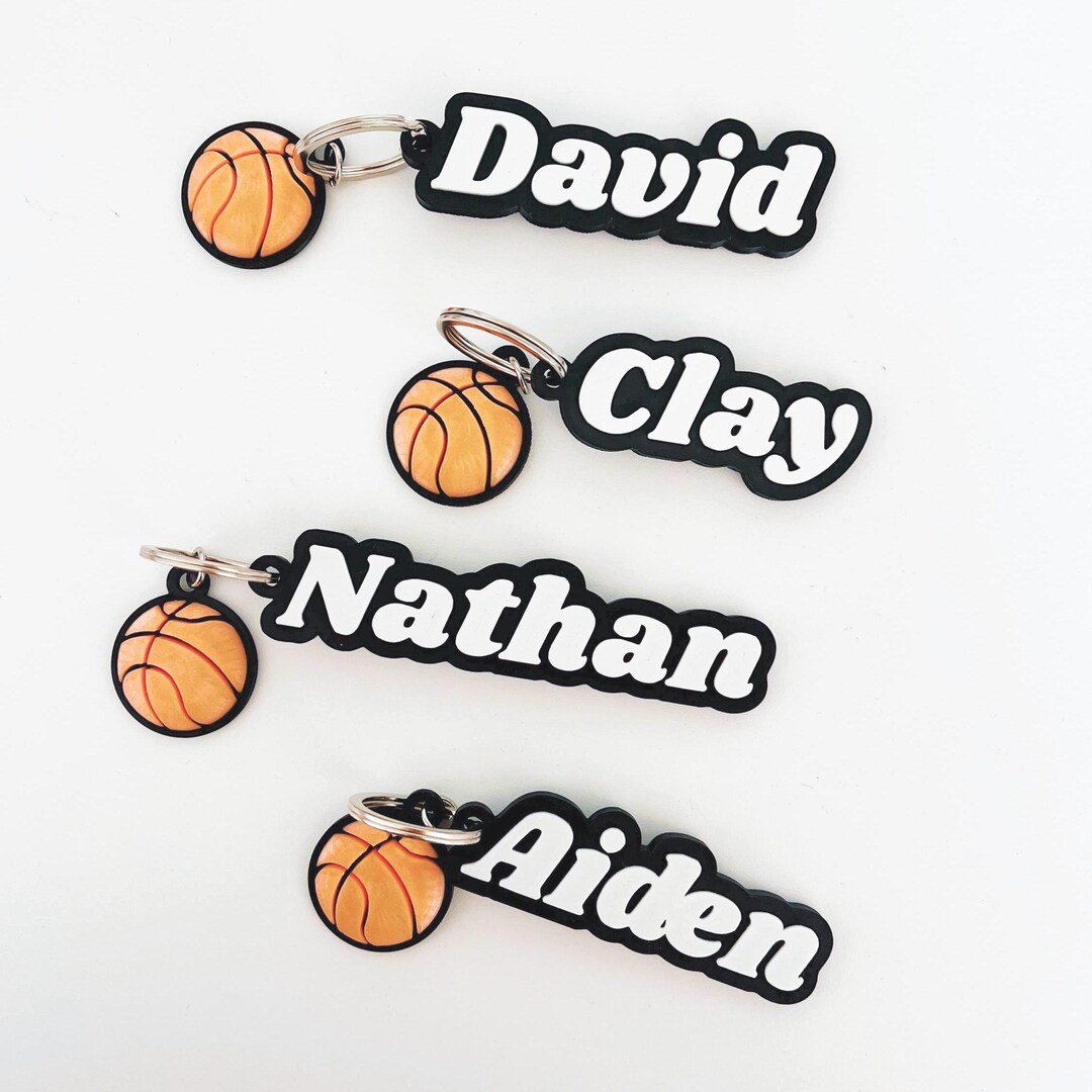 Personalized Basketball Keychain, Basketball Charm, 3D Printed, Sports ...