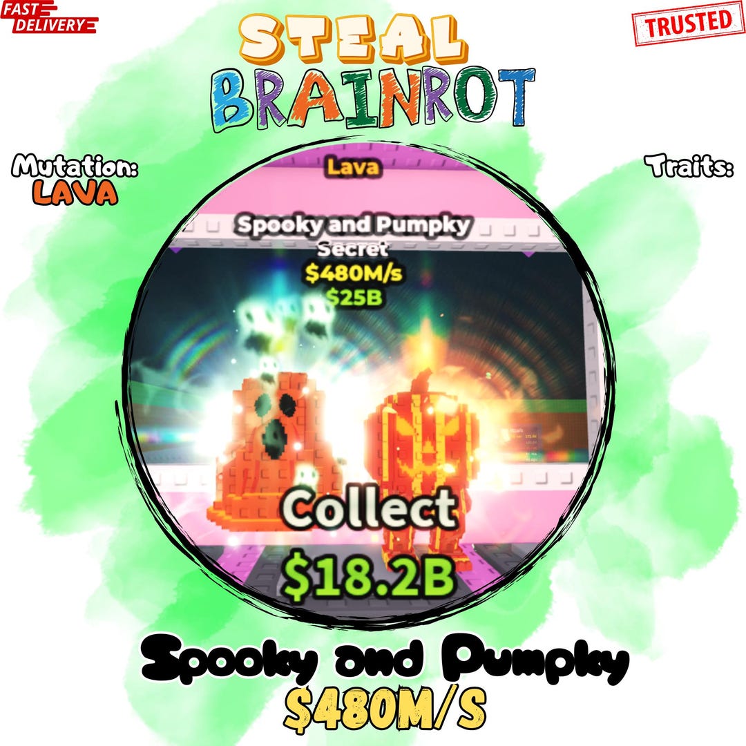 Spooky and Pumpky | 480m/s | Lava Mutation | Steal a Brainrot Roblox - Etsy