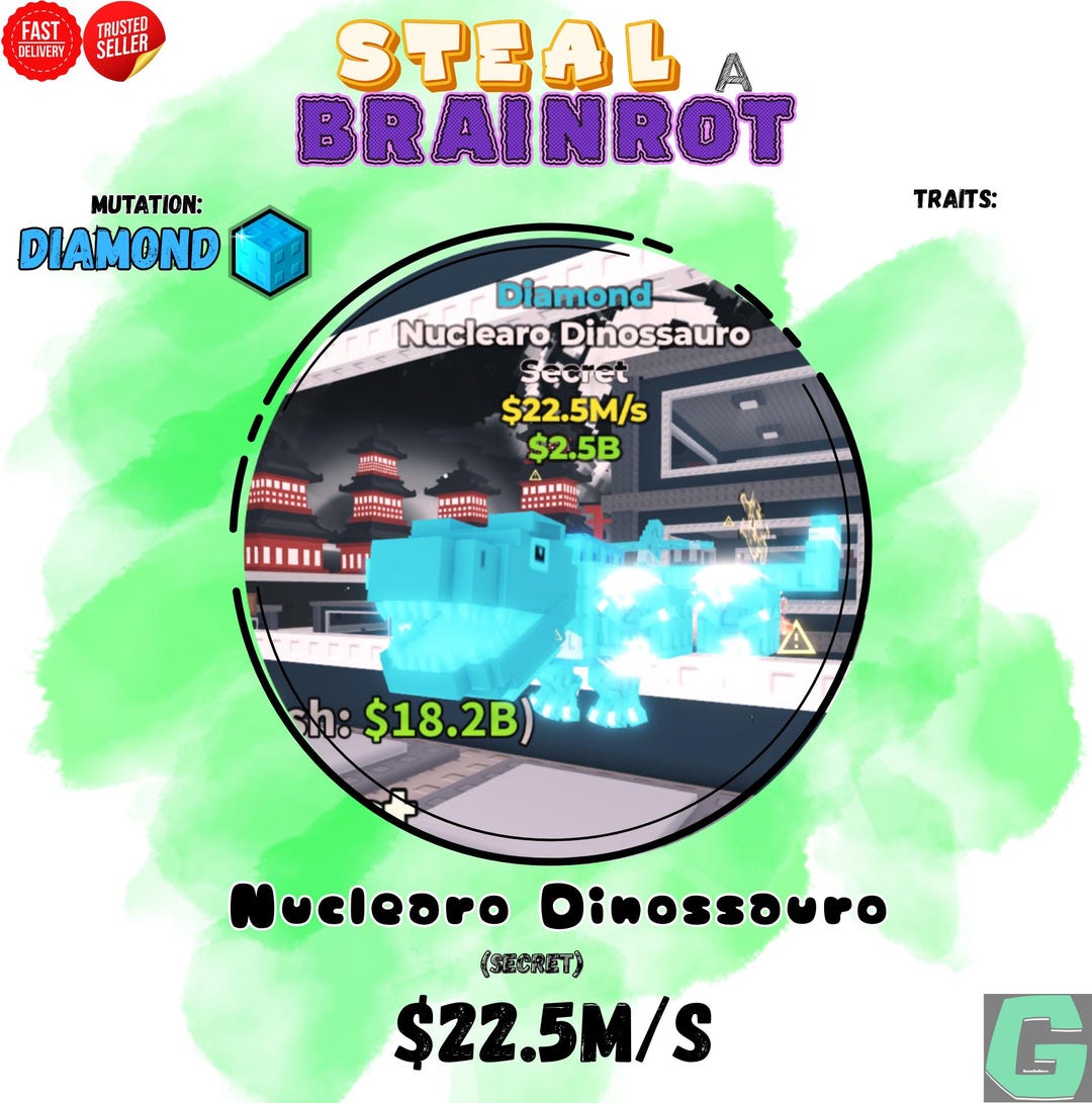 Nuclearo Dinossauro | Diamond Mutation 22.5m/s | Steal a Brainrot ...