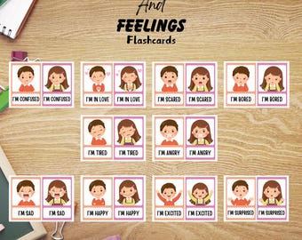 Feel and Learn! Emotions and Feelings Flashcards for Preschool and ...