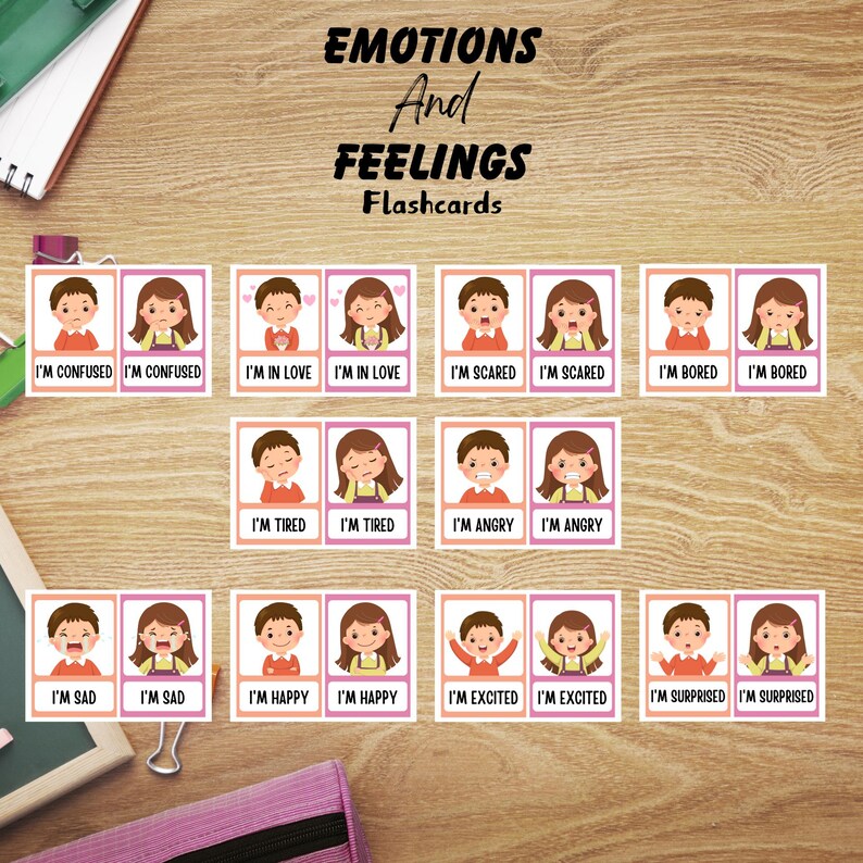 Feel and Learn! Emotions and Feelings Flashcards for Preschool and ...