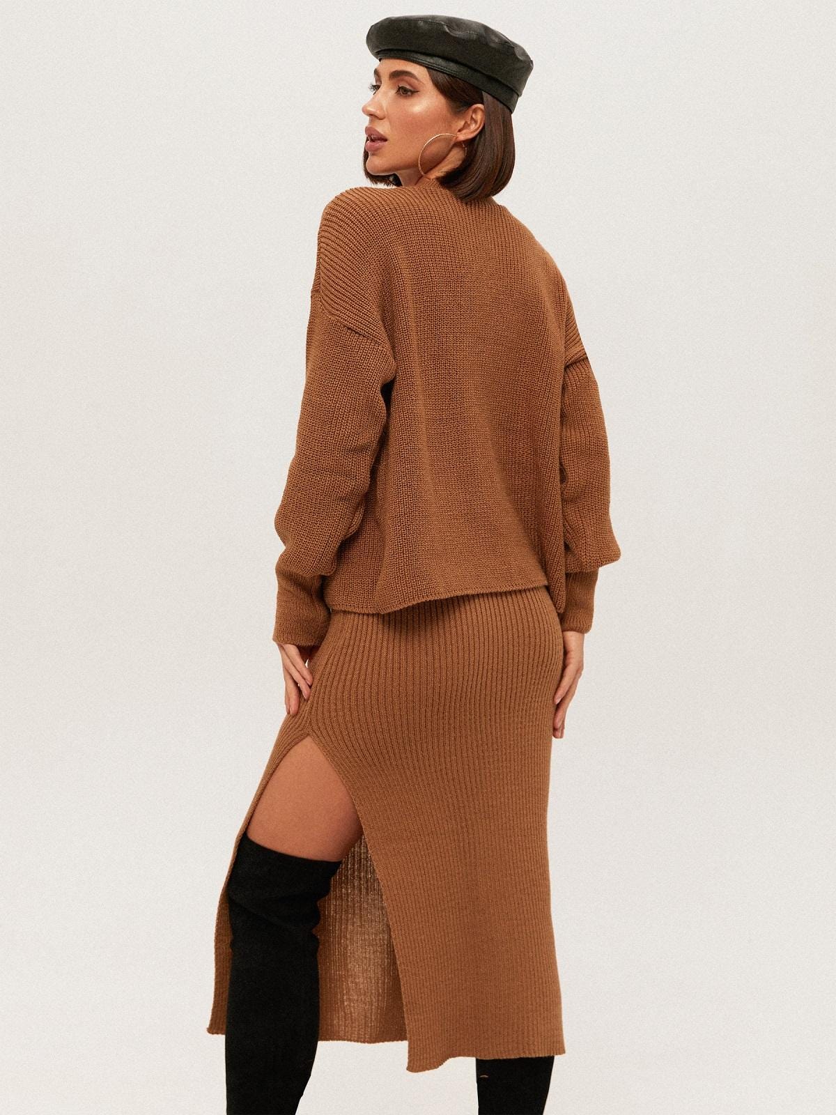 Two Piece Set for Women,knit Two Piece Set, Skirt and Tunic Set ...