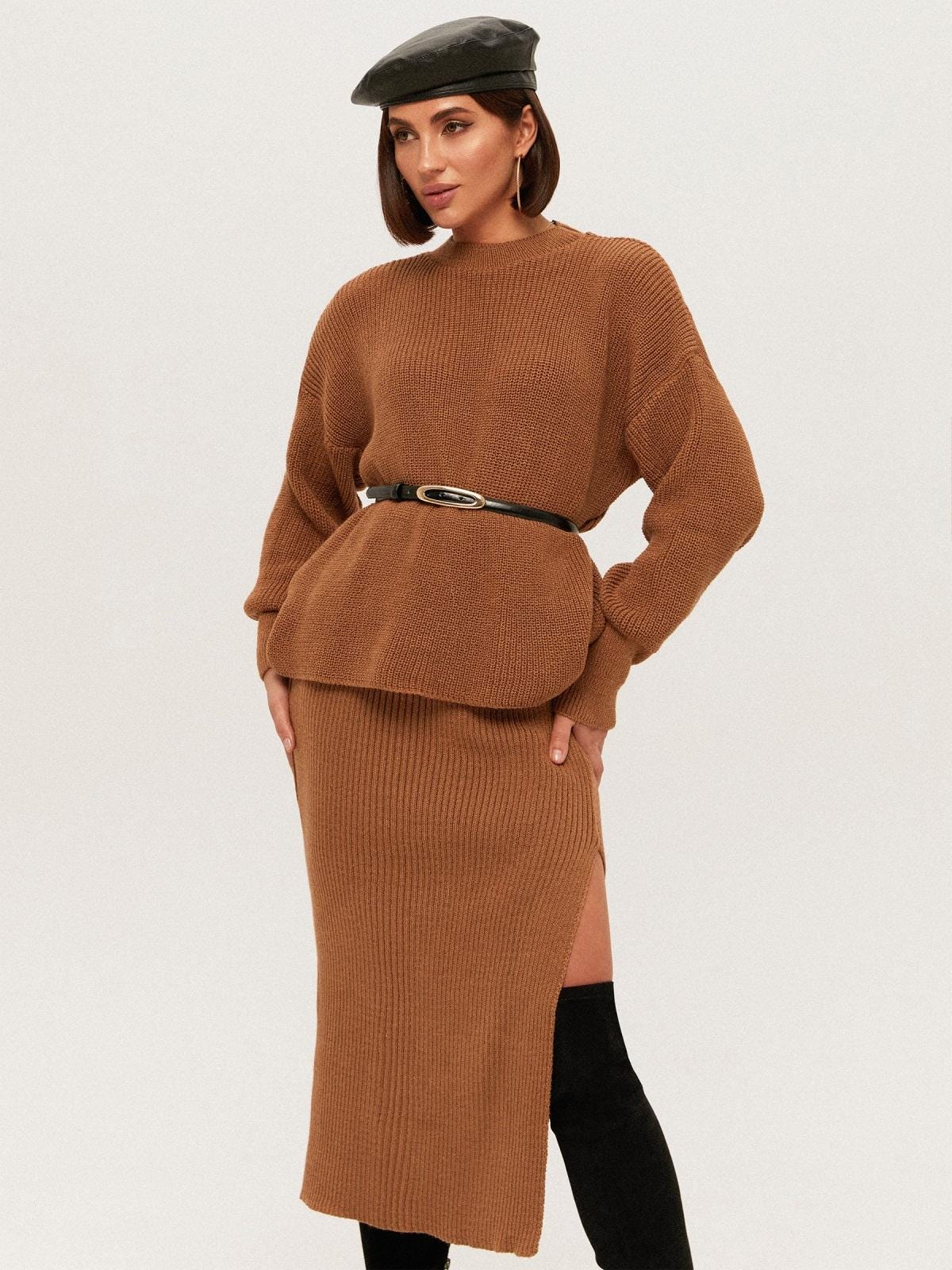 Two Piece Set for Women,knit Two Piece Set, Skirt and Tunic Set ...