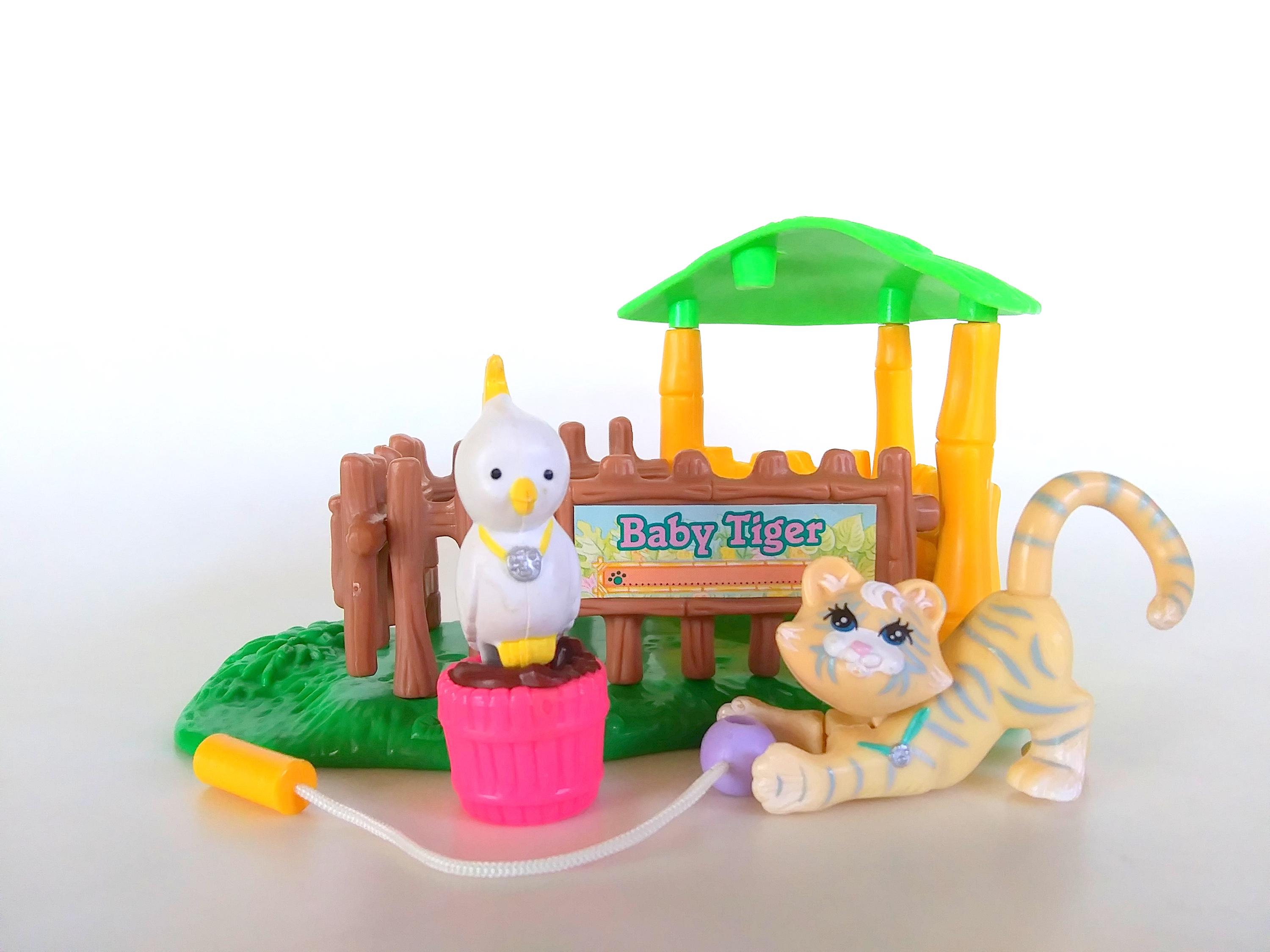 Vintage Littlest Pet Shop Zoo Baby Tiger Playset by Kenner 1993 Retro 90s Toy