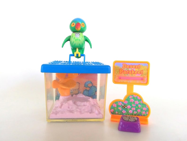 Vintage Littlest Pet Shop Zoo Desert Parakeet With Cactus Home Kenner ...