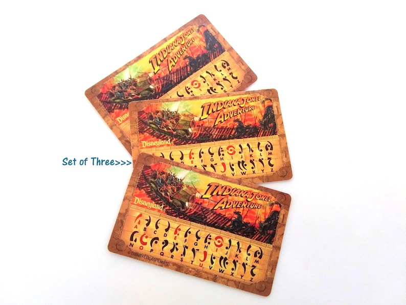 Vintage Indiana Jones Adventure Decoder Cards Disneyland AT&T Set of ...