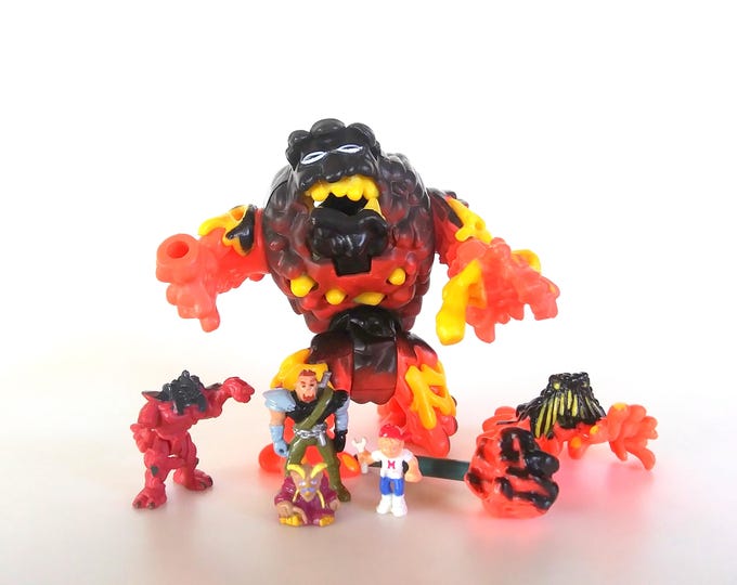 Mighty Max Playset Melts Lava Beast Battle Warriors Bluebird Toys 1994 ...