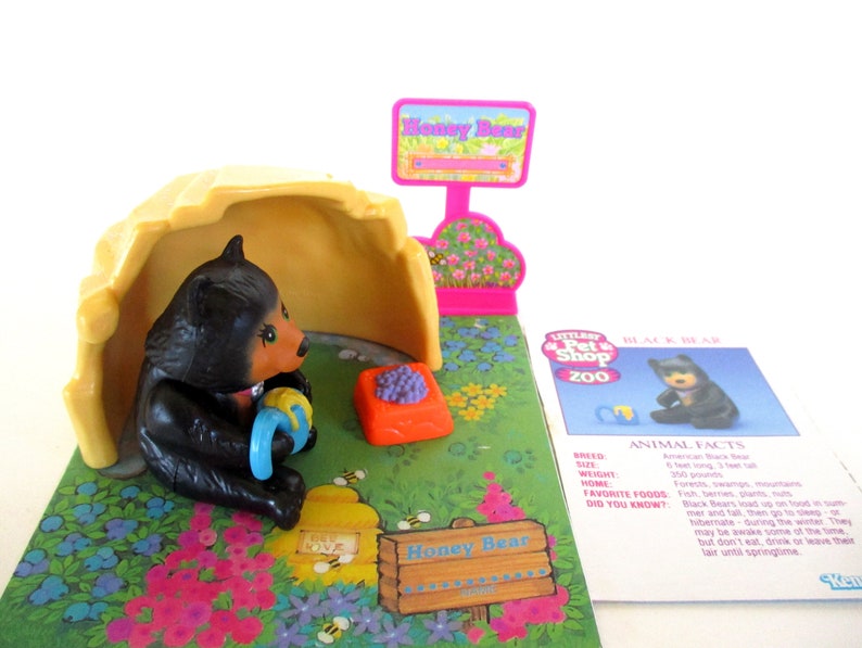 Vintage Littlest Pet Shop Zoo Honey Bear Playset with Cozy | Etsy