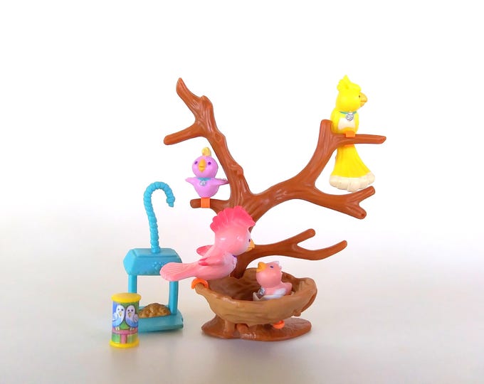 Vintage Littlest Pet Shop Chirpy Birds With Tree Perch Kenner 1994 - Etsy