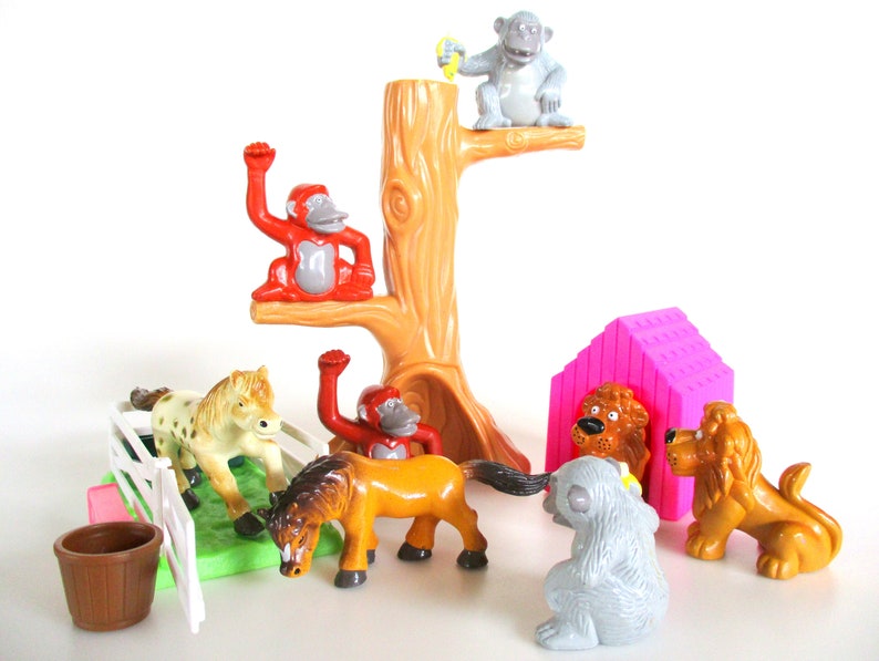 Vintage Jungle Playset Lions Monkeys Horses Jasman - Etsy