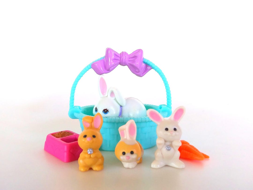 Vintage Littlest Pet Shop Paw Print Club Mail Order Baby Bunnies With ...