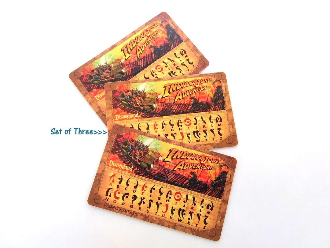 Vintage Disneyland Indiana Jones Adventure Decoder Cards AT&T Set of ...