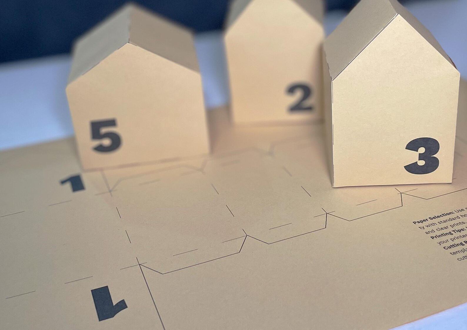 Printable DIY Advent Calendar Houses Origami Christmas Countdown Advent ...