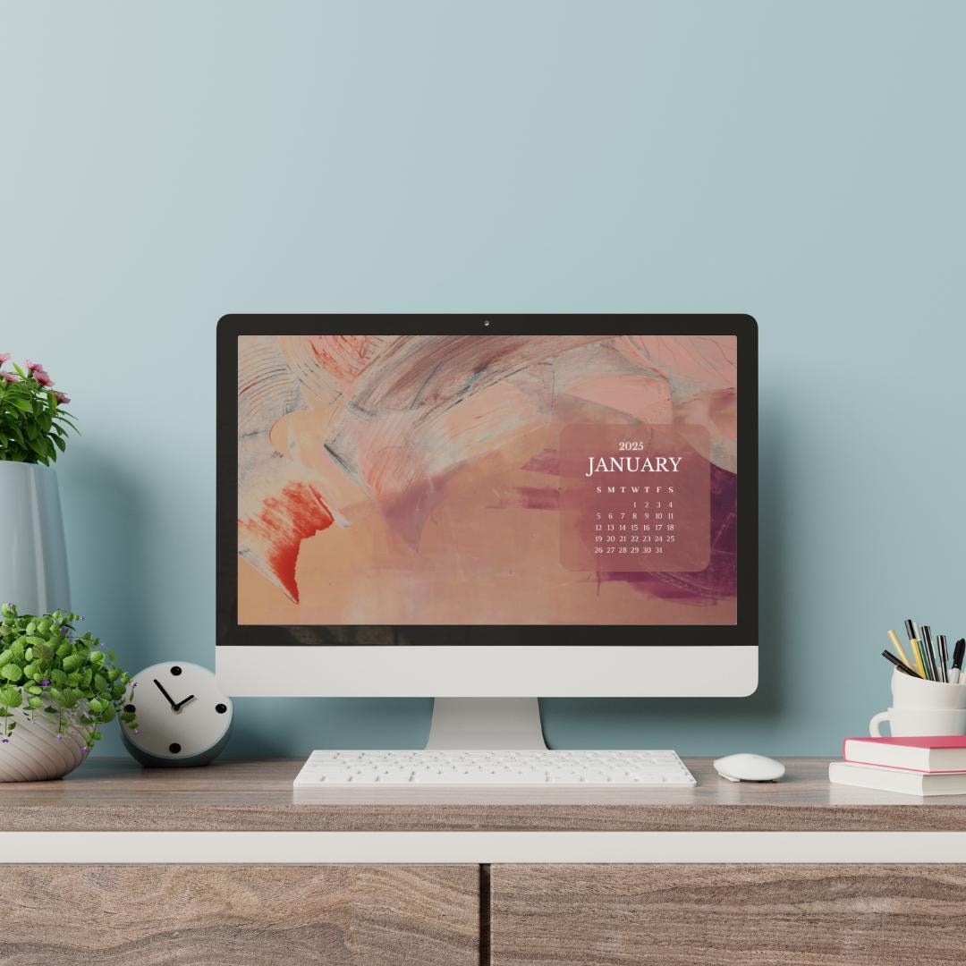 Abstract 2025 Desktop Wallpaper Calendar - Monthly Digital Art ...