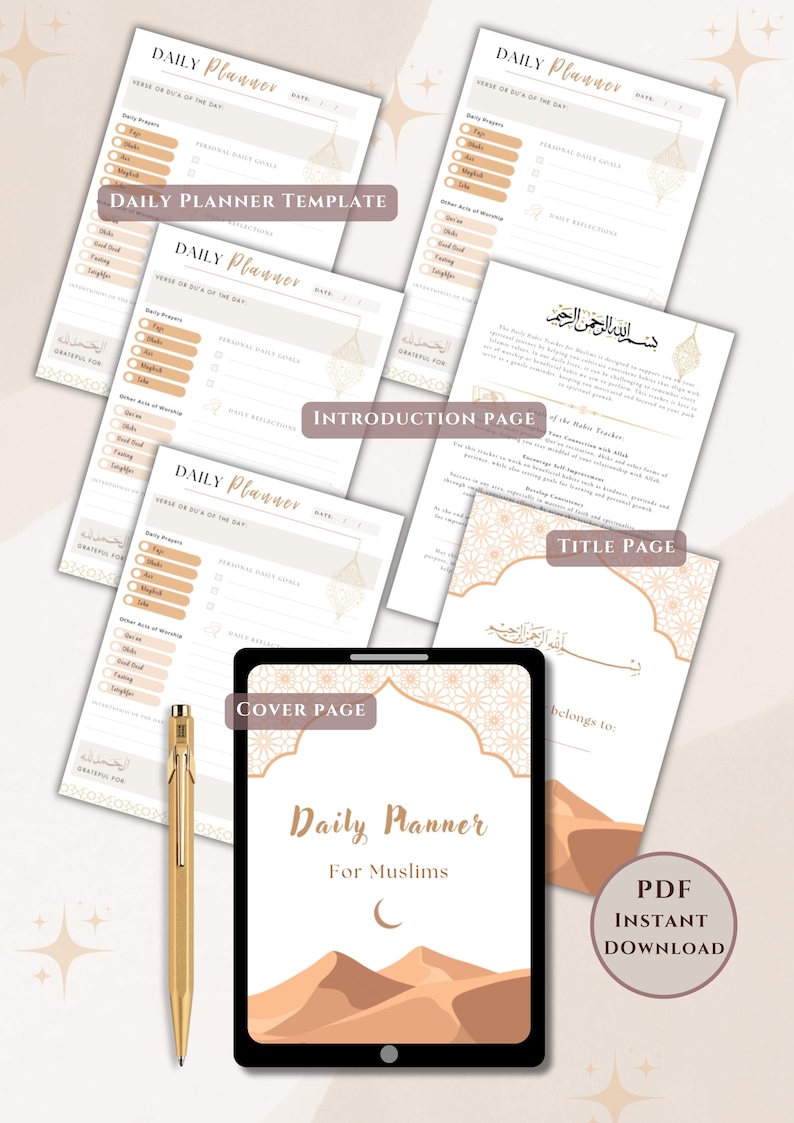 Digital Planner for Muslims printable Template - Etsy