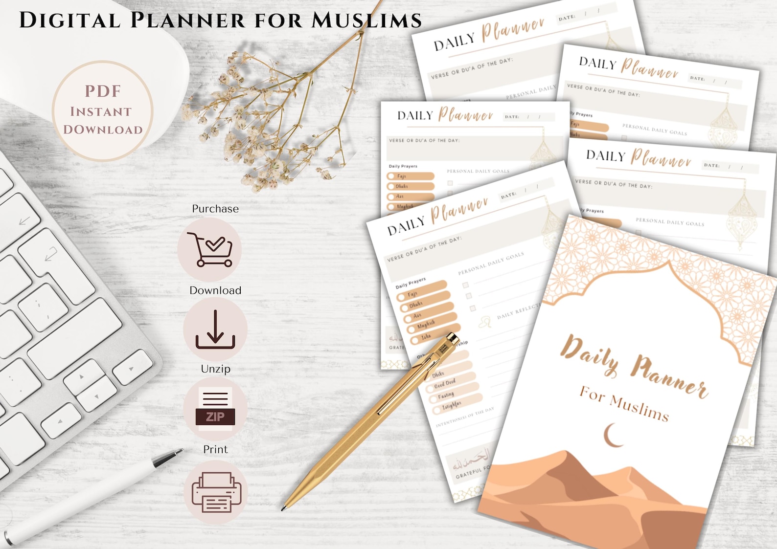Digital Planner for Muslims printable Template - Etsy