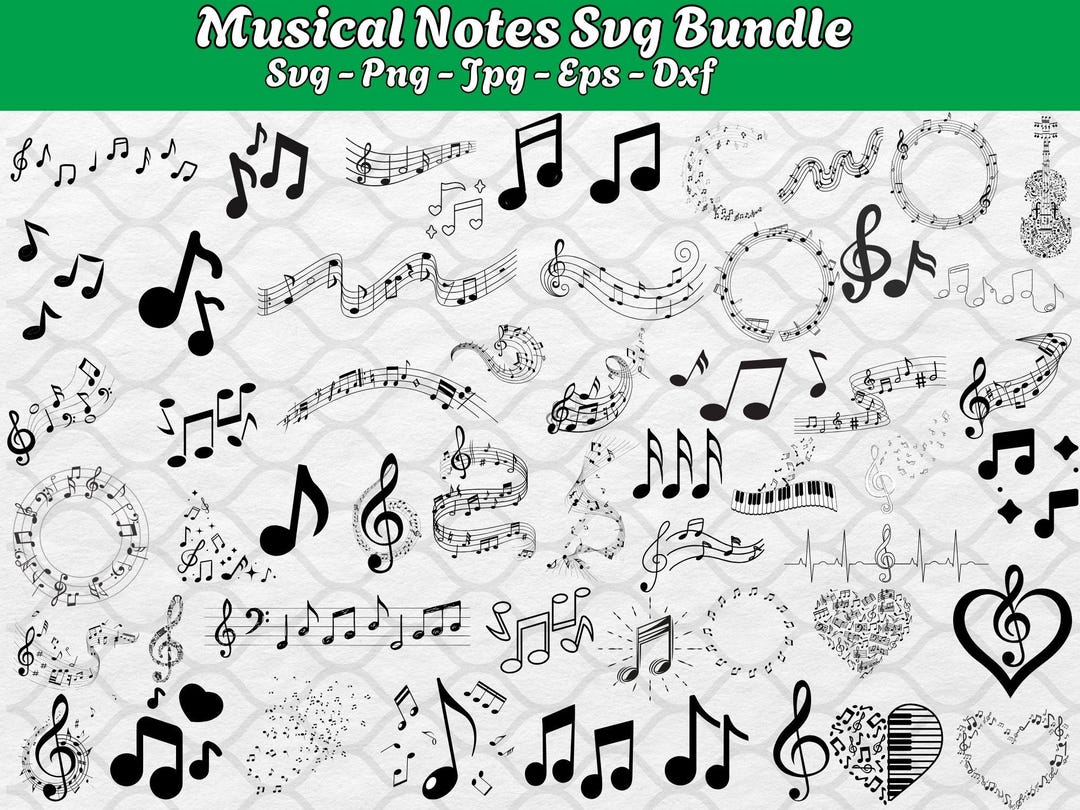 MUSIC NOTES SVG, Music Notes Bundle Svg, Music Notes Clipart , Music ...