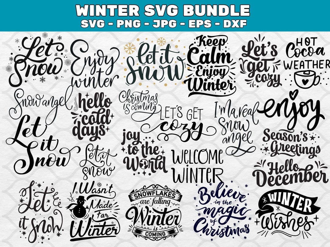 Winter SVG Bundle, Christmas Svg, Winter Svg, Santa Svg, Christmas ...