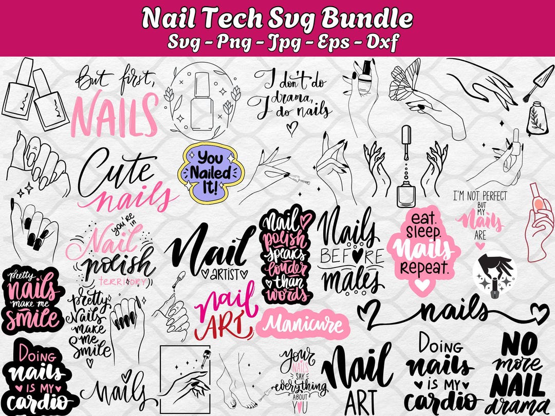 Nail Tech SVG Bundle: Nail Art Designs (digital Download) - Etsy