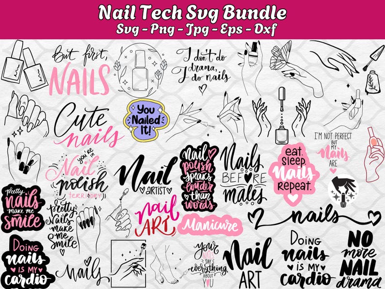 Nail Tech SVG Bundle: Nail Art Designs (digital Download) - Etsy Australia