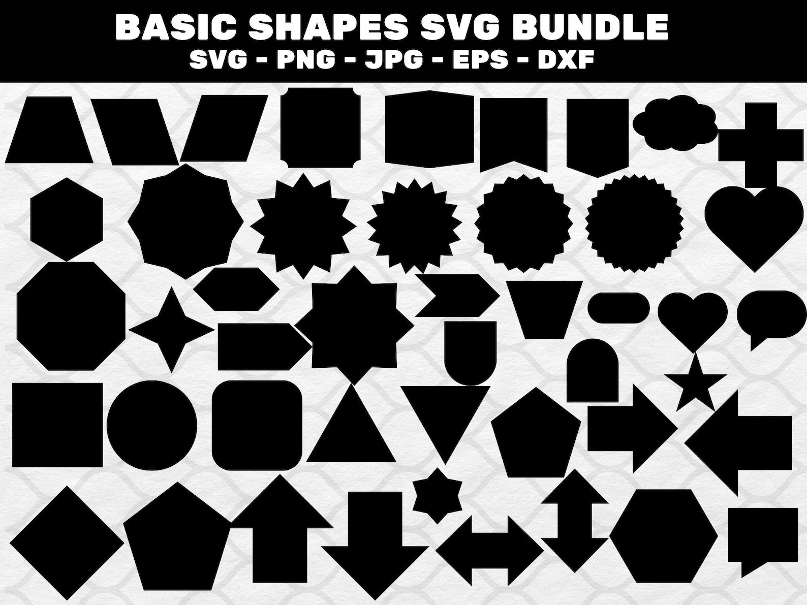Basic Shape SVG Bundle Vol 1, Basic Shape PNG Bundle, Basic Shape Clipart, Tag Svg, Banner Svg ...