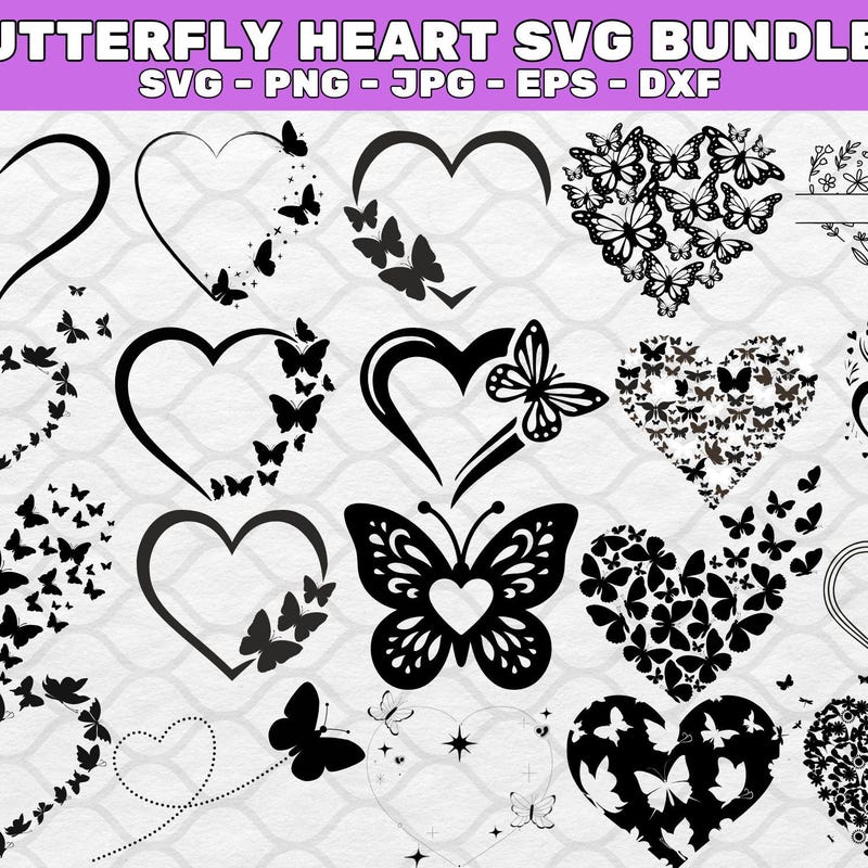 Heart Butterfly - Etsy