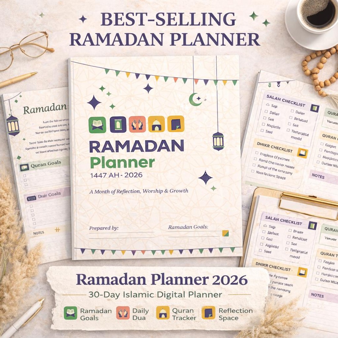 Ramadan Kalender 2026, 1447 AH Islamischer Tagesplaner, Druckbarer ...