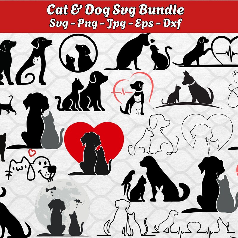 Dog and Cat Svg - Etsy